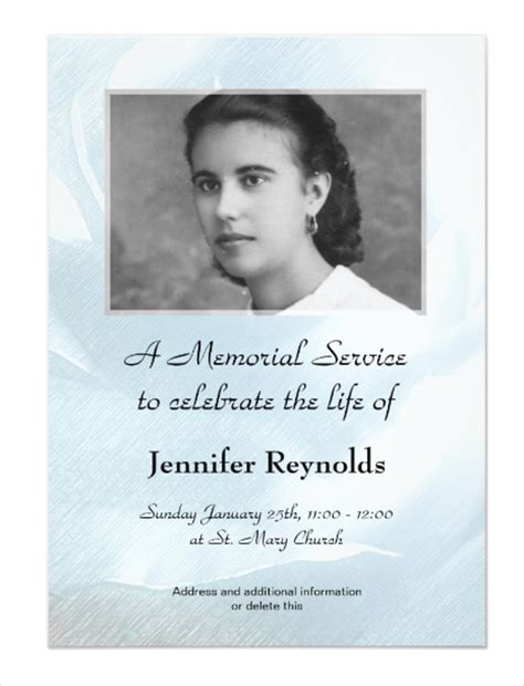 Memorial Cards For Funeral Template Free Professional Sample Template