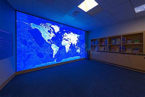 A Glowing World Map On A Classroom Wall With Vibrant Colors Stock Illustration Illustration Of