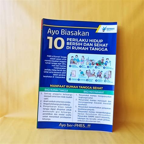Jual Poster Phbs Poster Ayo Biasakan 10 Phbs Poster Phbs Di Rumah Tangga Biru Shopee Indonesia