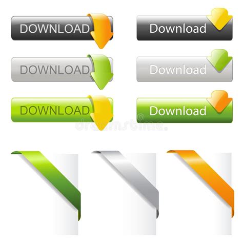 Web Navigation Blank Tabs Buttons Gradient Vector Template Bar Menu