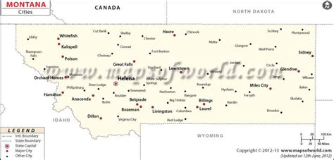 Map Of Montana Cities