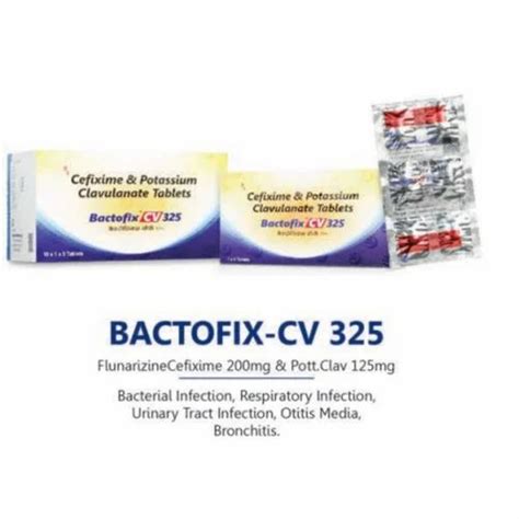 325mg Bactofix Cv Cefixime Potassium Clavulanate Tablet At ₹ 100box