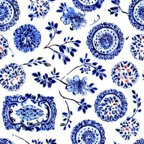Download Blue And White Floral Pattern With Birds And Butterflies