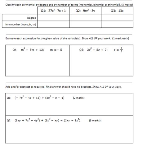 Classify Each Polynomial By Degree And By StudyX