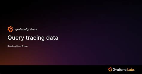 query tracing data grafana documentation