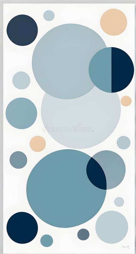 Minimalist Composition Of Overlapping Geometric Shapes In Pastel Hues Stock Illustration