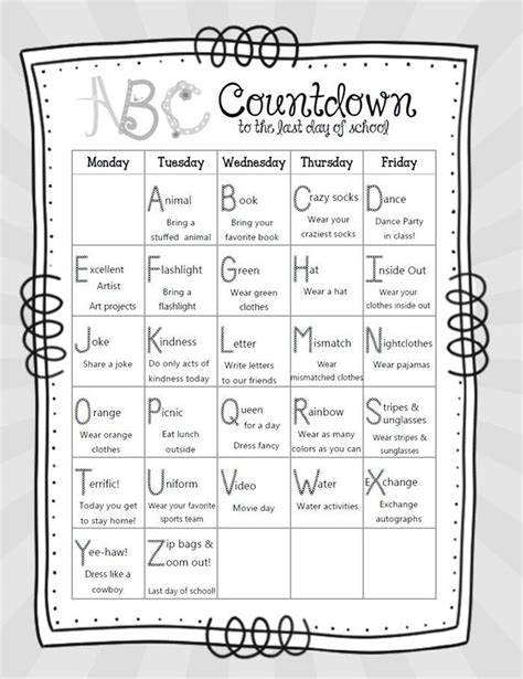 Abc Countdown Calendar Plan Your Year Easily