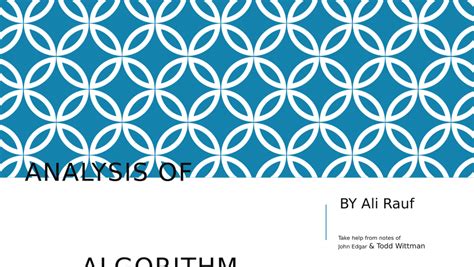 pdf algorithm analysis