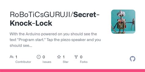 Github Roboticsgurujisecret Knock Lock With The Arduino Powered On You Should See The Text