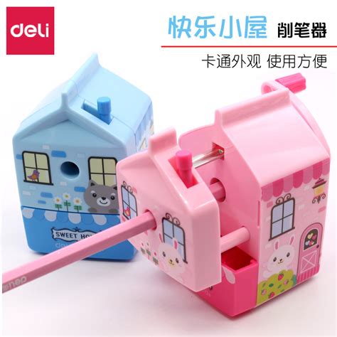 得力削笔器铅笔转笔刀手摇削笔机小学生卷笔刀儿童卡通韩版刨笔刀 虎窝淘