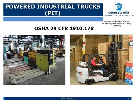 Powered Industrial Trucks Pit Osha 29 Cfr 1910
