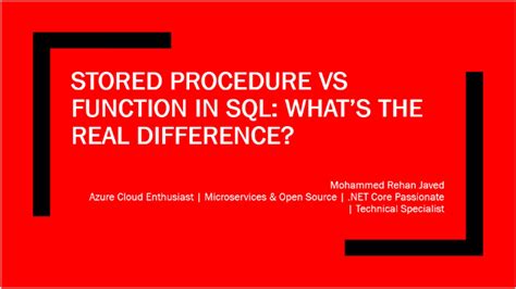 🧠 Stored Procedure Vs Function In Sql Whats The Real Difference