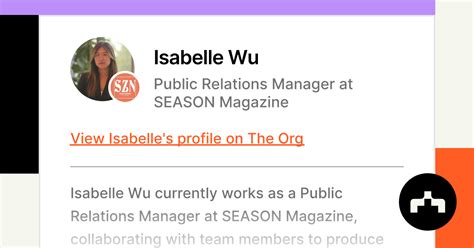Isabelle Wu Public Relations Manager At Season Magazine The Org