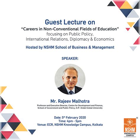 Guest Lecture On Careers In Non Conventional Fields Of Education NSHM