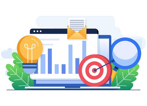Business Performance Data Analysis Flat Illustration Concept Search