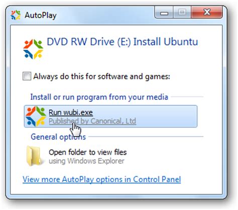 easily install ubuntu linux with windows using the wubi installer