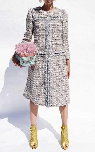 Three Quarter Sleeve Tweed Dress By Alena Akhmadullina For Preorder On
