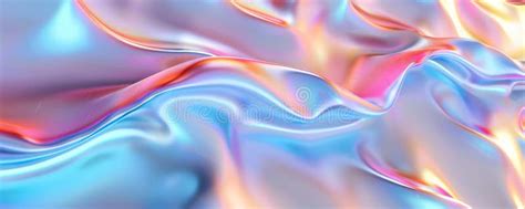 Abstract Iridescent Background Design, 3d Render, Displaying Smooth ...