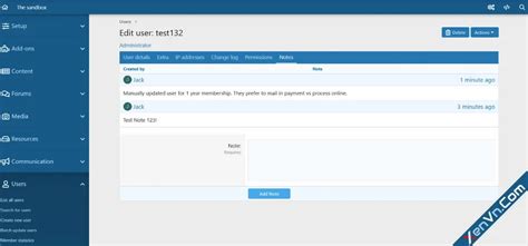 [jack] Admin User Notes Xenforo 2 0 1 0 Xenvn Com