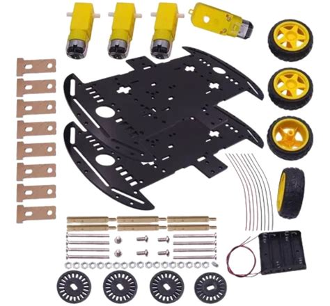 Kit Chassis 4wd Robo Para Arduino Preto Smartcomp Seu Fornecedor