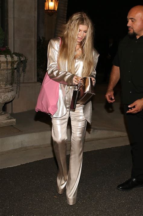 Fergie Shines In Satin Suit And Shades At Beverly Hills Party 09 27