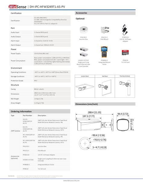 Dahua Hfw3249t1 As Pv 2mp Full Colour Active Deterrence Bullet Wizsense Network Camera