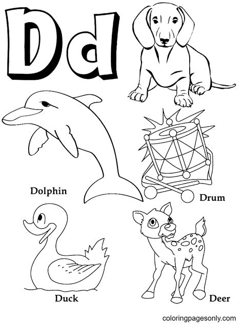 Letter D Coloring Pages Preschool