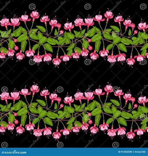 Fuchsia Seamless Pattern Stock Vector Illustration Of Horizontal 91402590