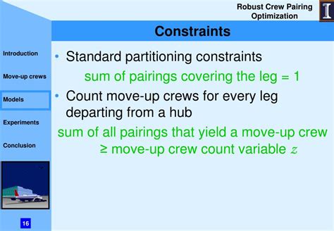 ppt robust airline crew pairing optimization powerpoint presentation