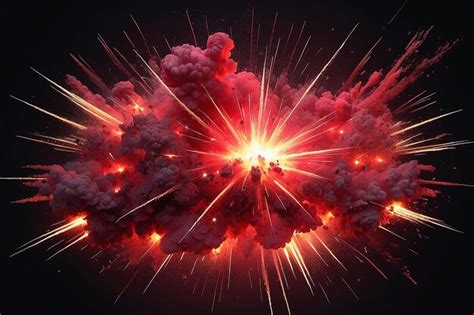 Premium Photo Fireworks Explosion In Red Shades