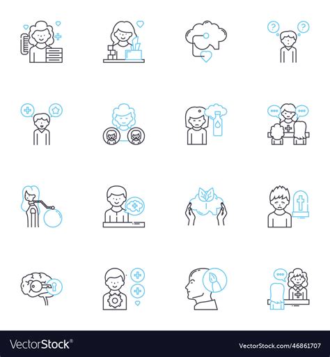 Kindness And Compassion Linear Icons Set Empathy Vector Image