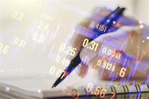 Premium Photo Multi Exposure Of Abstract Financial Diagram With Hand Writing In Notepad On
