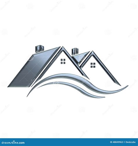 Silver Houses Real Estate Logo Stock Illustration Illustration Of