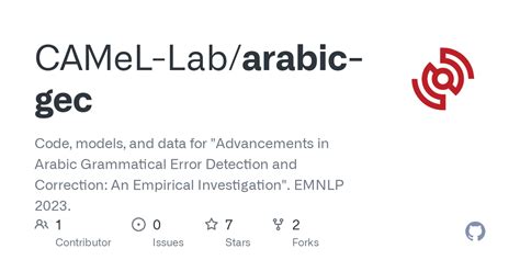 github camel lab arabic gec code models and data for advancements