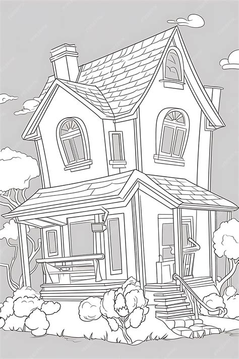 어린이 를 위한 색칠 페이지 만화 스타일 의 그림 프리미엄 사진