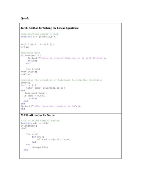 Numerical Methods Solving Linear Equations Pdf