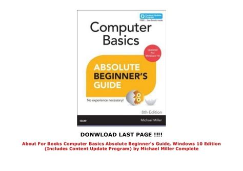 About For Books Computer Basics Absolute Beginners Guide Windows 10