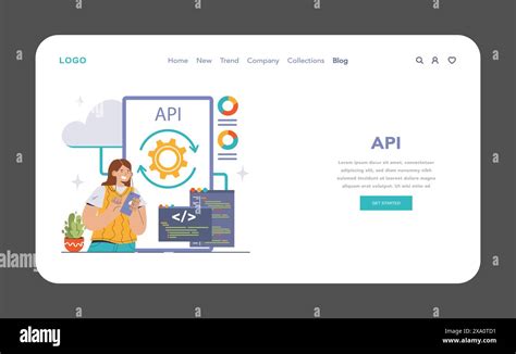 api technology concept where a focused developer engages with