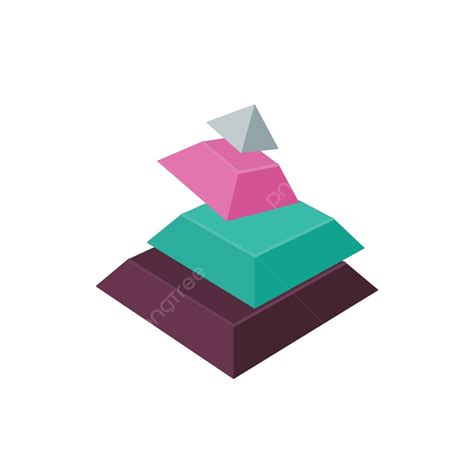 pyramid transform graypurplepinkgreen element stair step vector