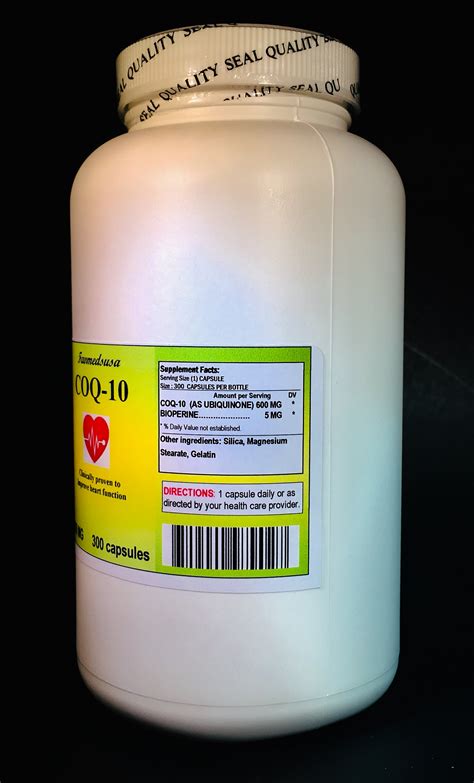 Coq 10 Coq10 Co Q10 Co Enzyme 600mg Anti Oxidant 300 Capsules