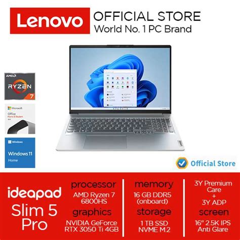 Jual Lenovo Ideapad 5 Pro 16arh7 Ryzen 7 6800hs Creat Ed 16gb 1tb Rtx3050ti Di Seller Lenovo