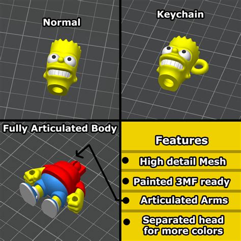 🧸 Bart Simpson・ 3mf File For 3d Printing・cults