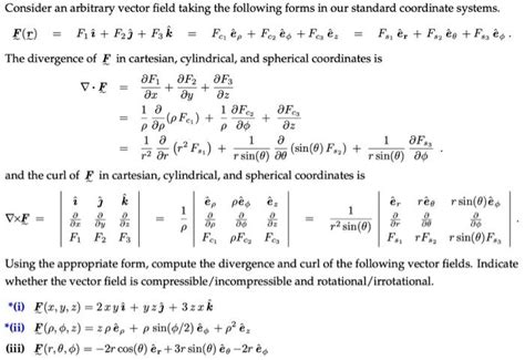 Solved Consider An Arbitrary Vector Field Taking The Chegg