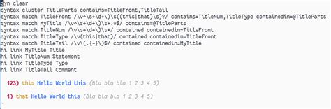 Syntax Highlighting Contains Contained Of Only The First Match Vi