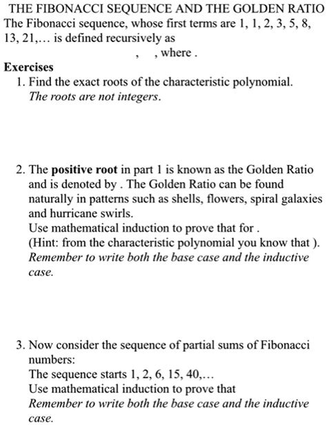 The Fibonacci Sequence And The Golden Ratio The Fibonacci Sequence