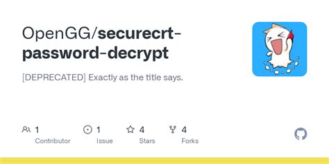 Github Openggsecurecrt Password Decrypt Deprecated Exactly As The Title Says
