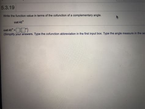 Solved 5319 Write The Function Value In Terms Of The