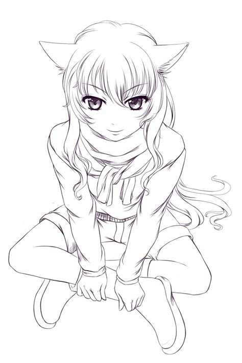 Как Нарисовать Аниме Девушку Кошку 68 фото