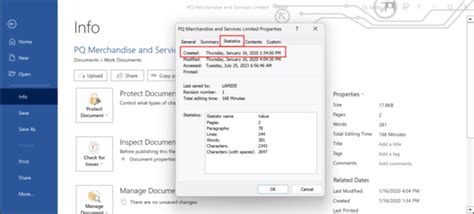 How To See When A Microsoft Word Document Was Created Or Modified In Windows