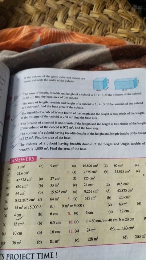 If The Volume Of The Given Cube And Cuboid Are Equal Calculate The Width